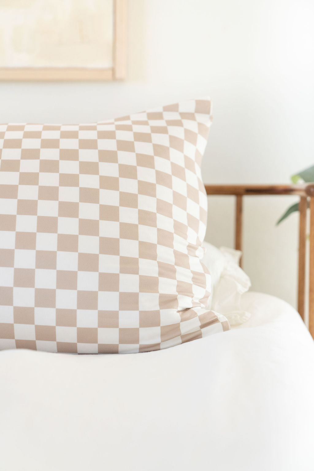 TAN + WHITE CHECKER | PILLOW CASE – COZYS